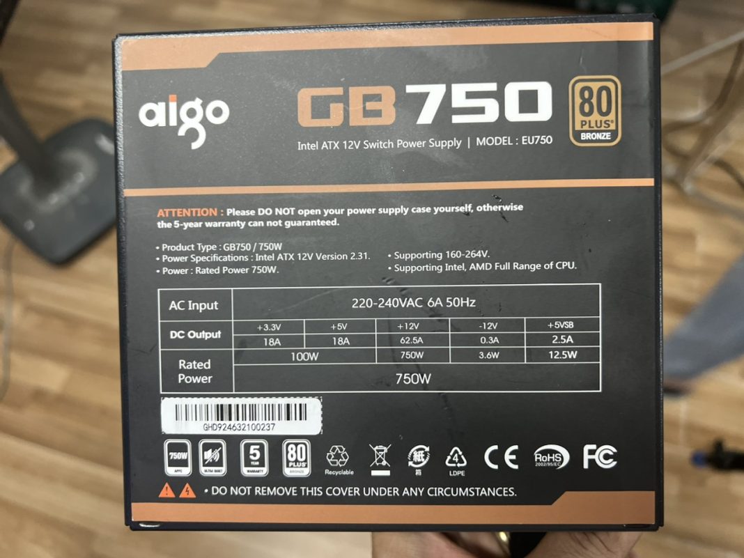 Đánh giá PSU AIGO GB750 750W - Ổn trong phân khúc giá - Tiến Sư Thầy ...