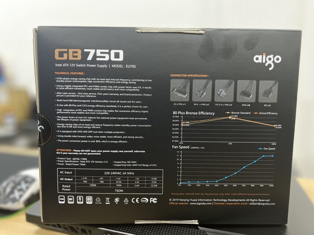 Đánh giá PSU AIGO GB750 750W - Ổn trong phân khúc giá - Tiến Sư Thầy ...