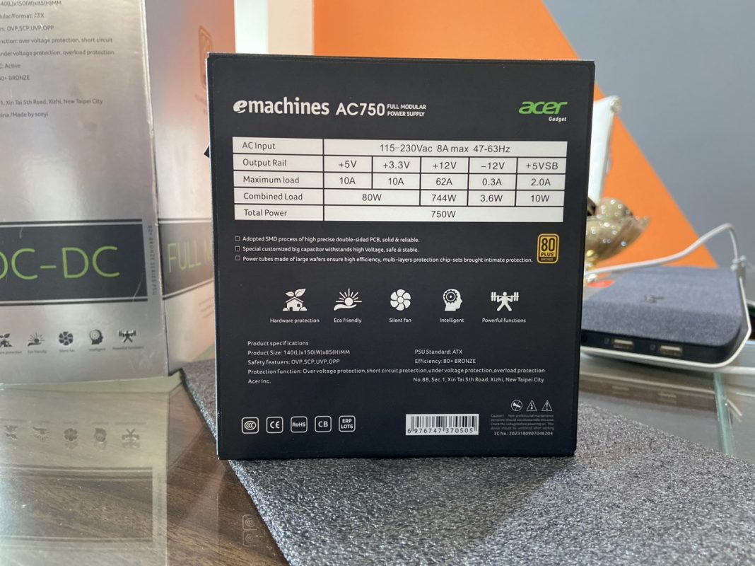 Đánh giá bộ nguồn Acer Gadget eMachines AC750 PCIe 5.0 - Làn gió mới ...